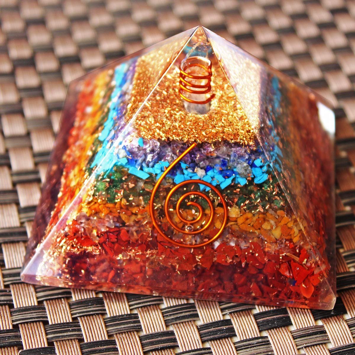 Feng Shui 7 Chakra Orgonite Orgone Pyramid - kamakhyashakti.com